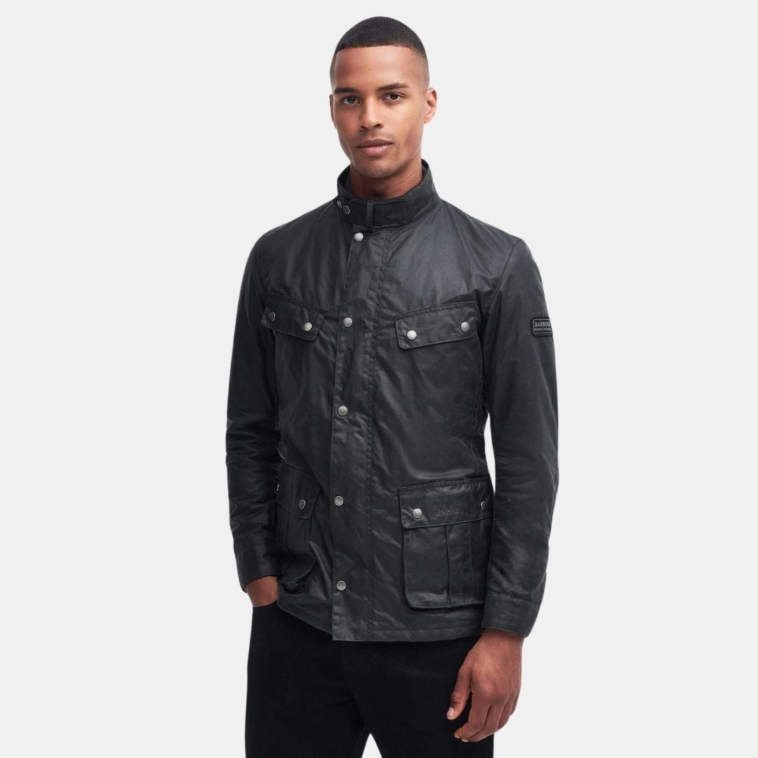 Barbour international duke wax jacket sage store