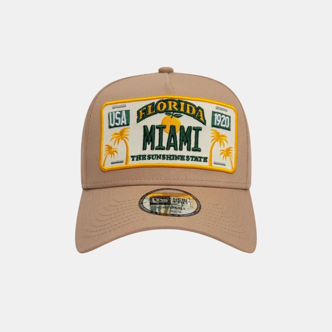 New Era Miami License Plate 9FORTY A-Frame Beige – Brands Democracy